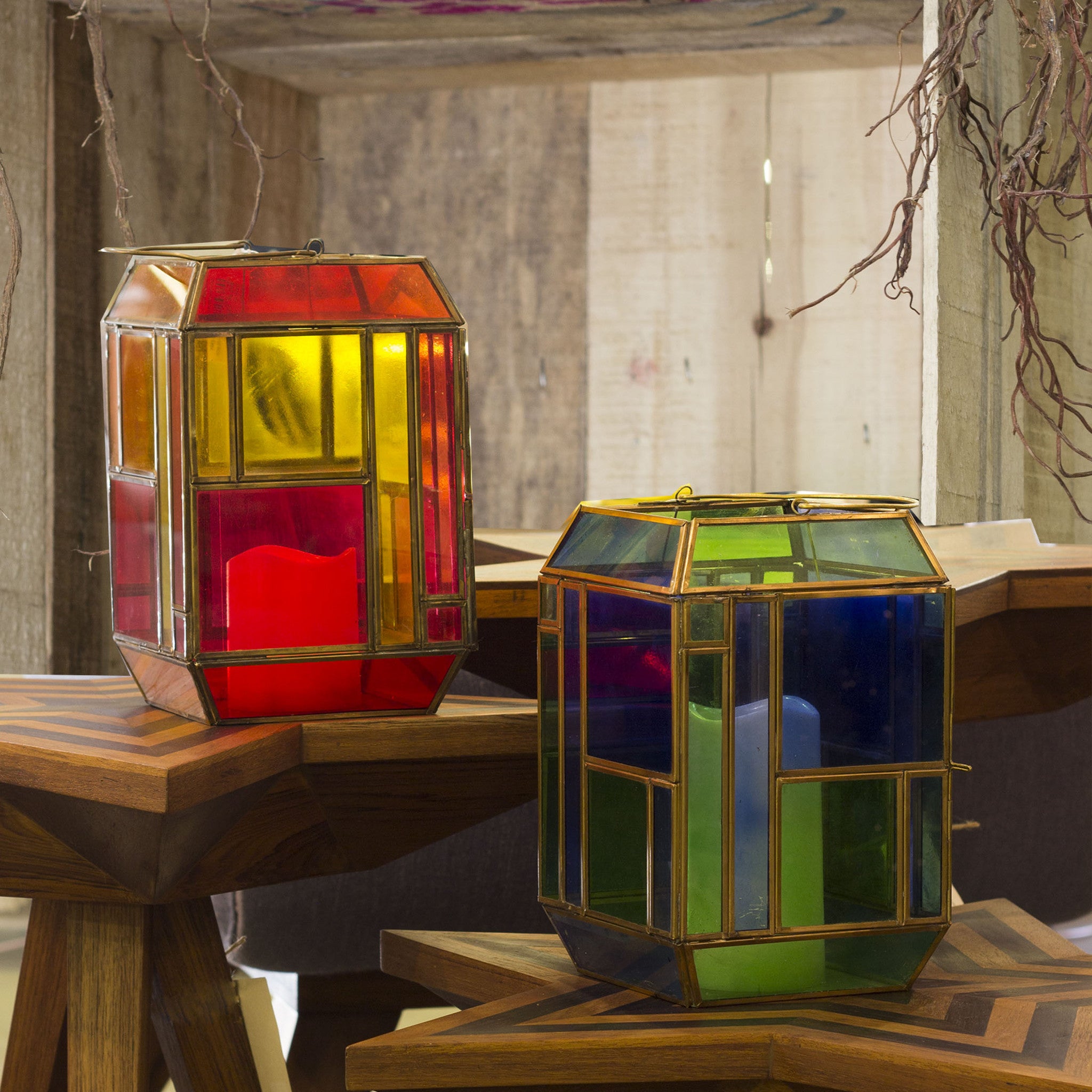 Mondrian Box Lantern – Contemporary Arts & Crafts