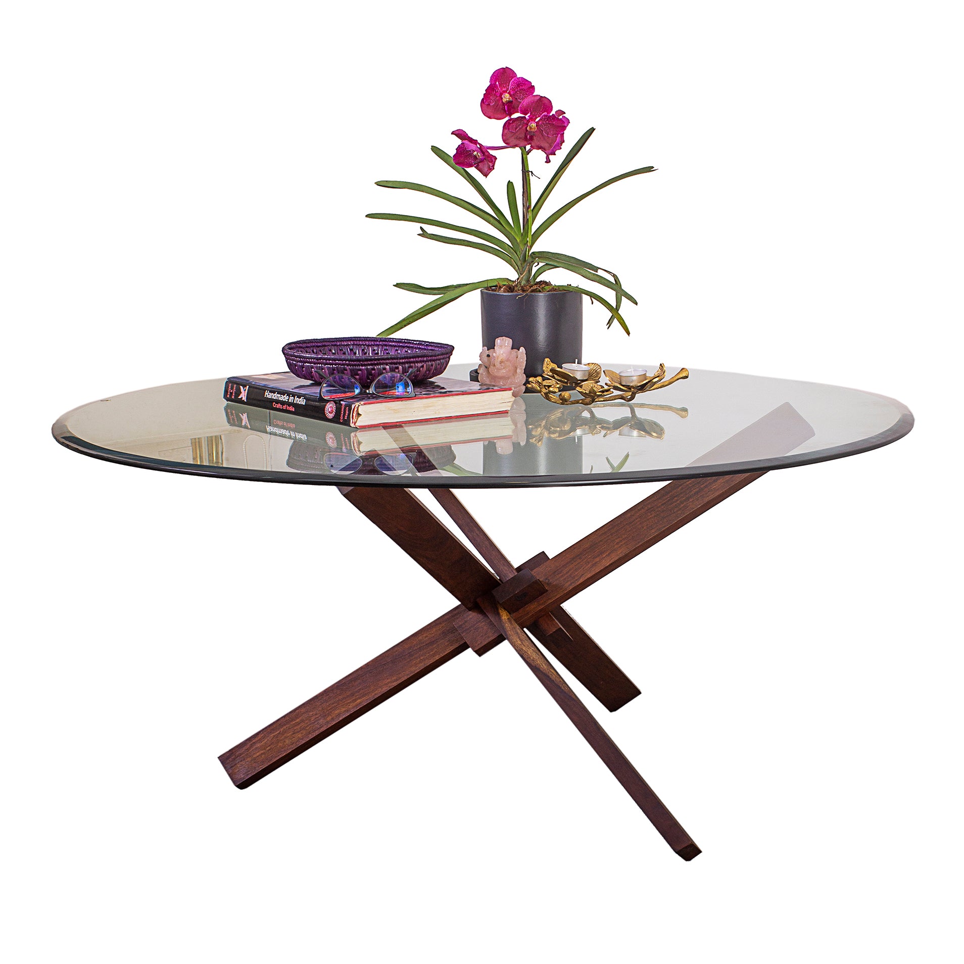 Colonial Glass Top Table – Contemporary Arts & Crafts